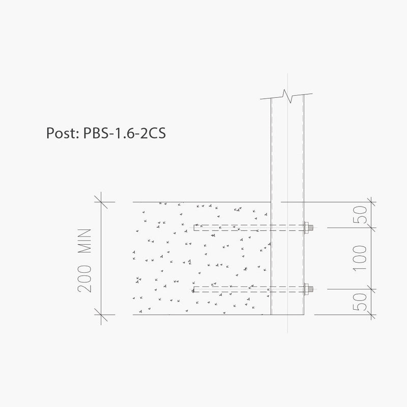 Side Fixed Balustrade Post | Edgesmith