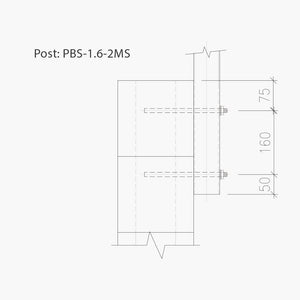 Side Fixed Balustrade Post | Edgesmith