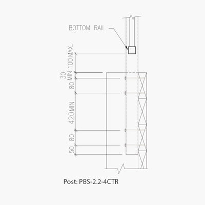Side Fixed Balustrade Post | Edgesmith