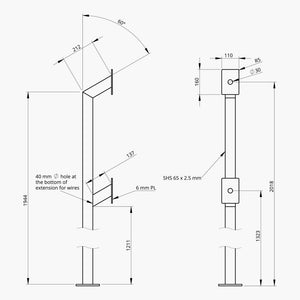 Gooseneck Double Intercom Post | Edgesmith