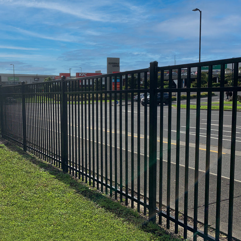 Mercury Aluminium Raking School Fence Panel | Edgesmith