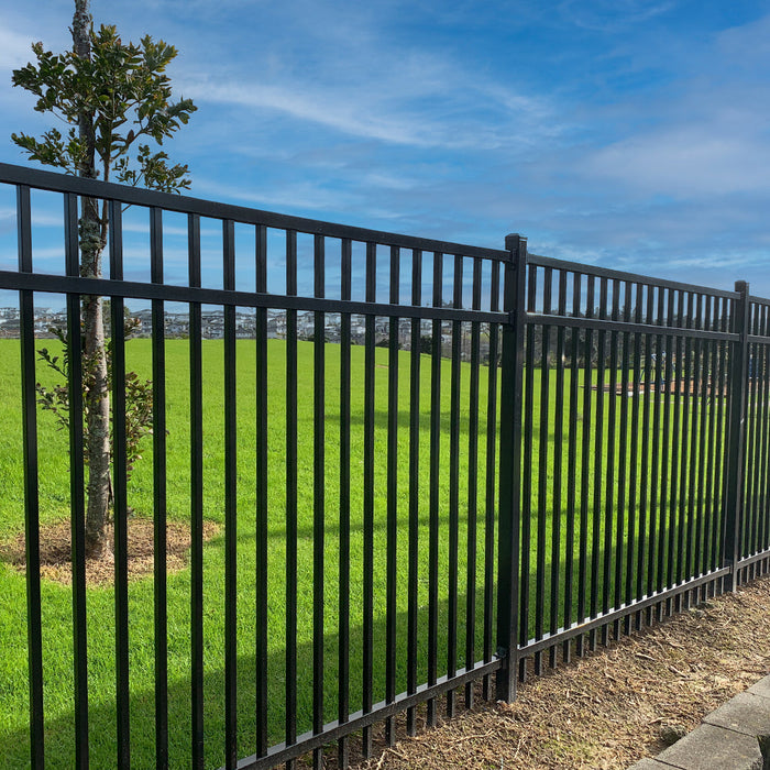 Mercury Aluminium Raking School Fence Panel | Edgesmith