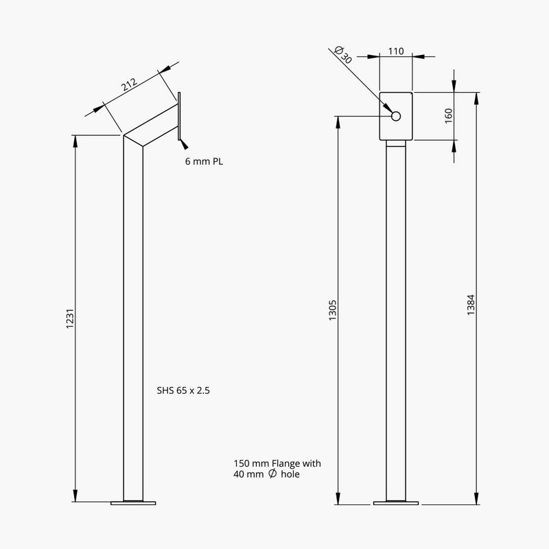 Gooseneck Intercom Post | Edgesmith